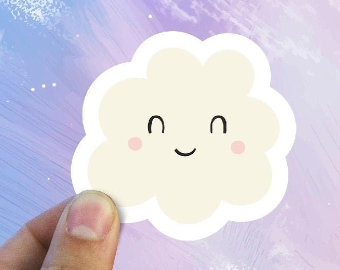 Cute White Cloud Sticker, Cloud Sticker, Cute Sticker, Stickers, Vinyl ...