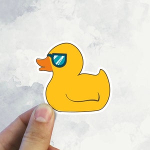 Cool Duck Sticker, Yellow Duck Sticker, Rubber Duck Sticker, Duck ...