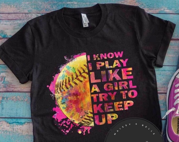 Softball Shirt, Play Like A Girl Shirt, Softball Player Shirt, Softball ...