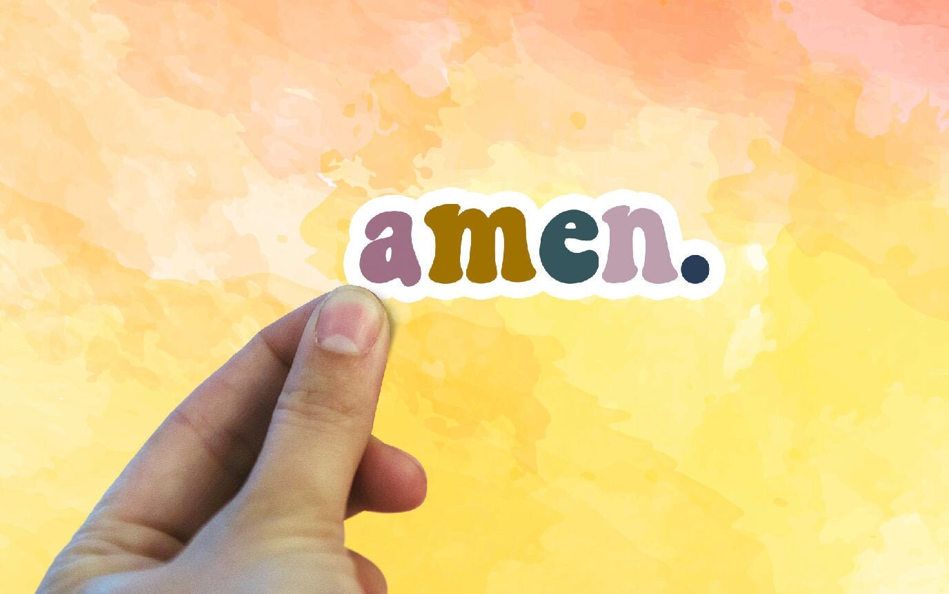 Amen Sticker, Amen, Religious Sticker, Religious Stickers, Retro ...