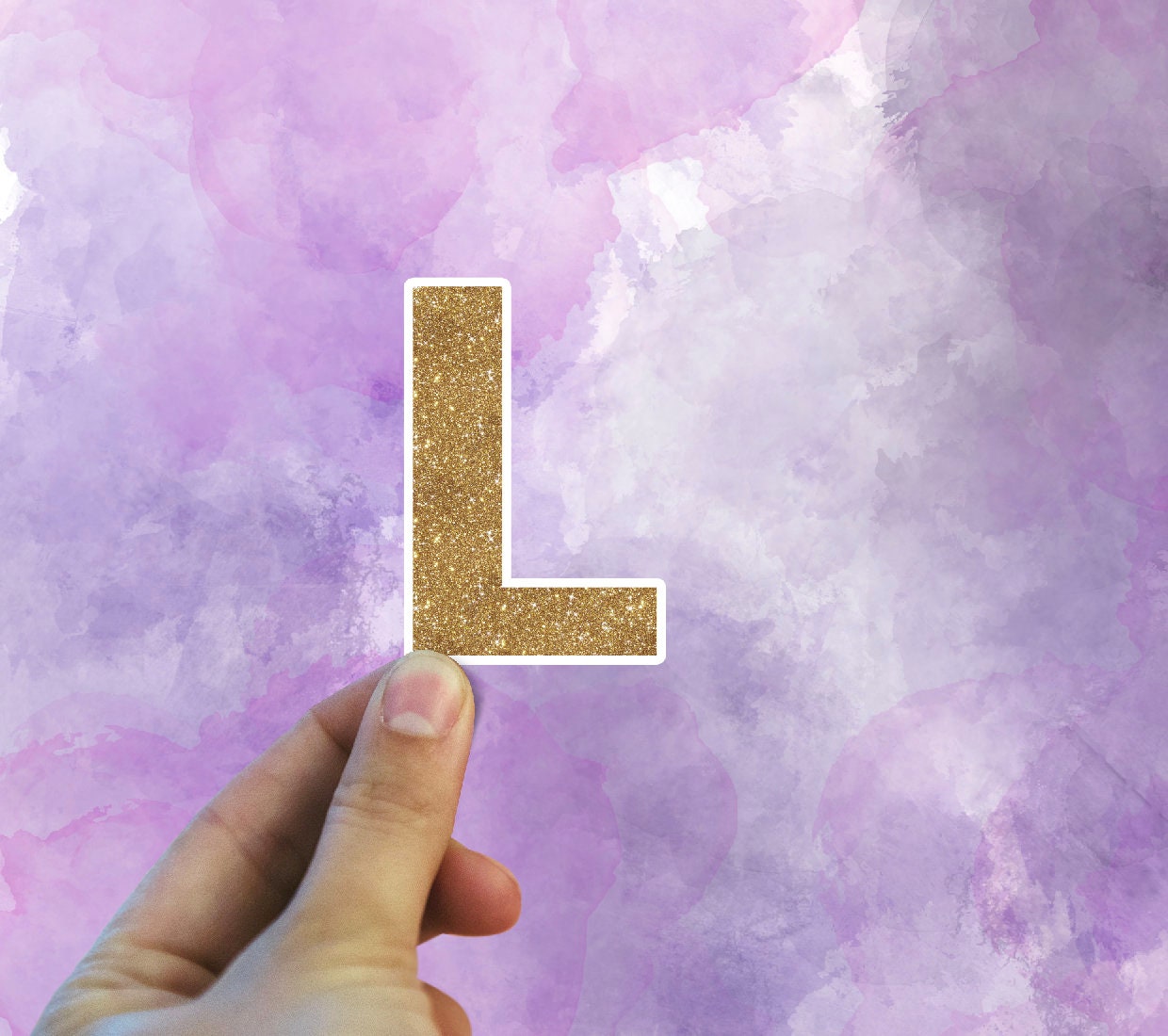 Custom Initial Sticker, Initial Sticker, Gold Glitter Sticker, Custom ...