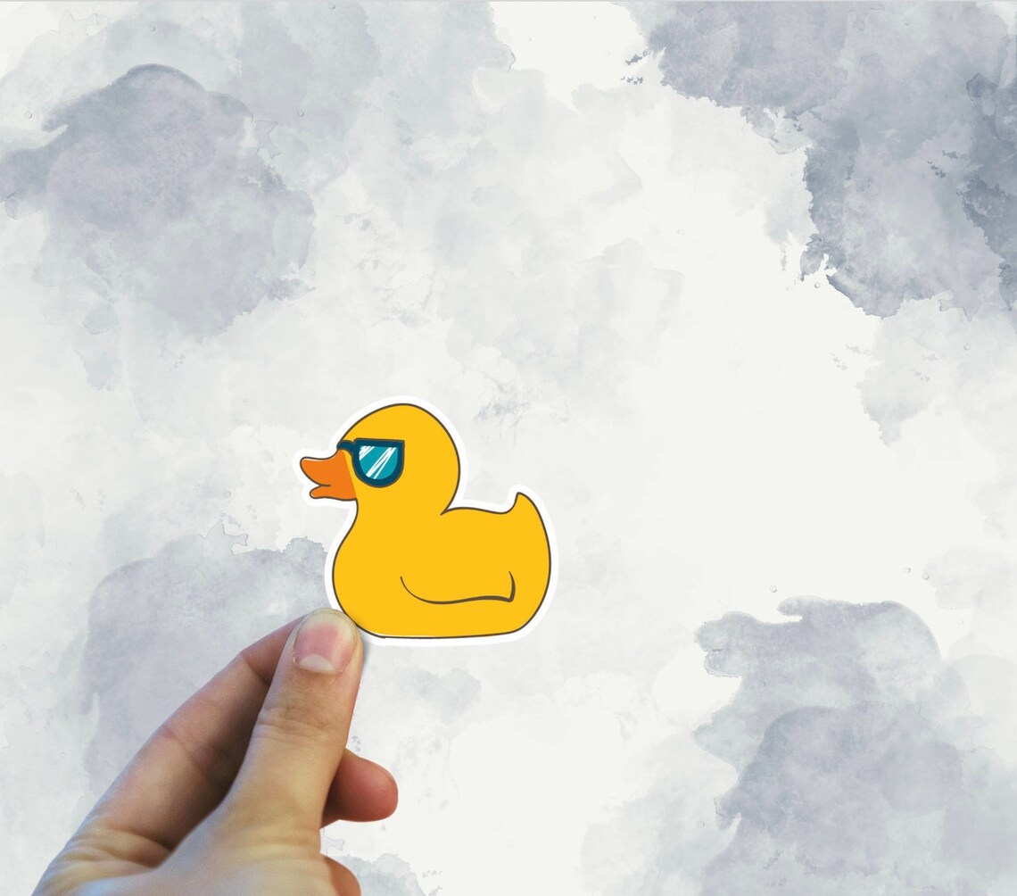 Cool Duck Sticker Yellow Duck Sticker Rubber Duck Sticker - Etsy
