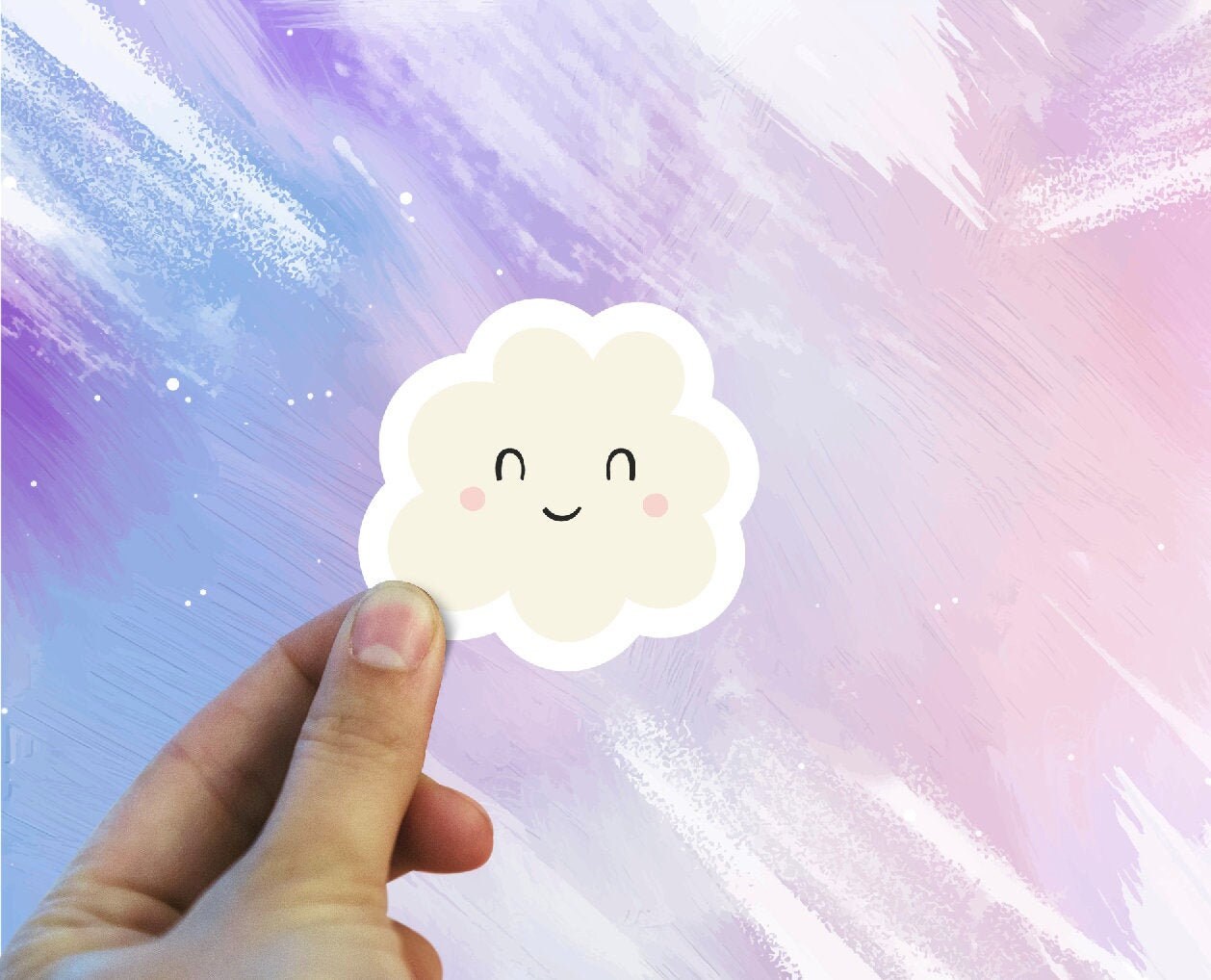 Cute White Cloud Sticker Cloud Sticker Cute Sticker Laptop | Etsy