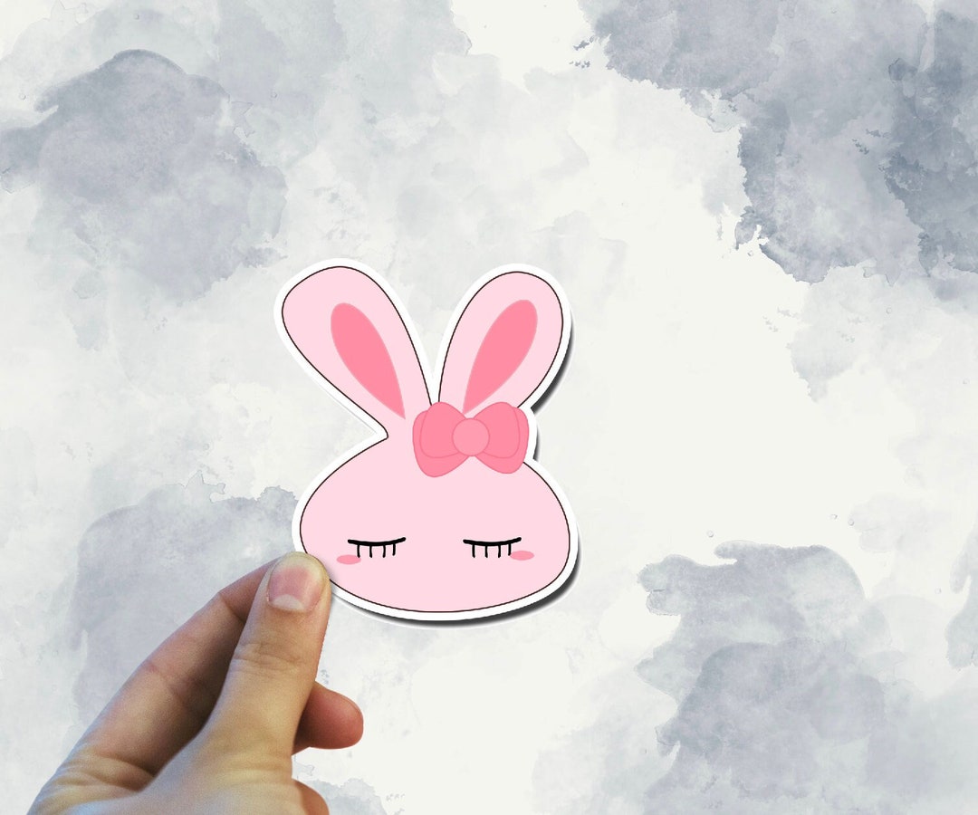 Cute Bunny Sticker, Pink Bunny Sticker, Bunny Sticker, Rabbit Sticker ...
