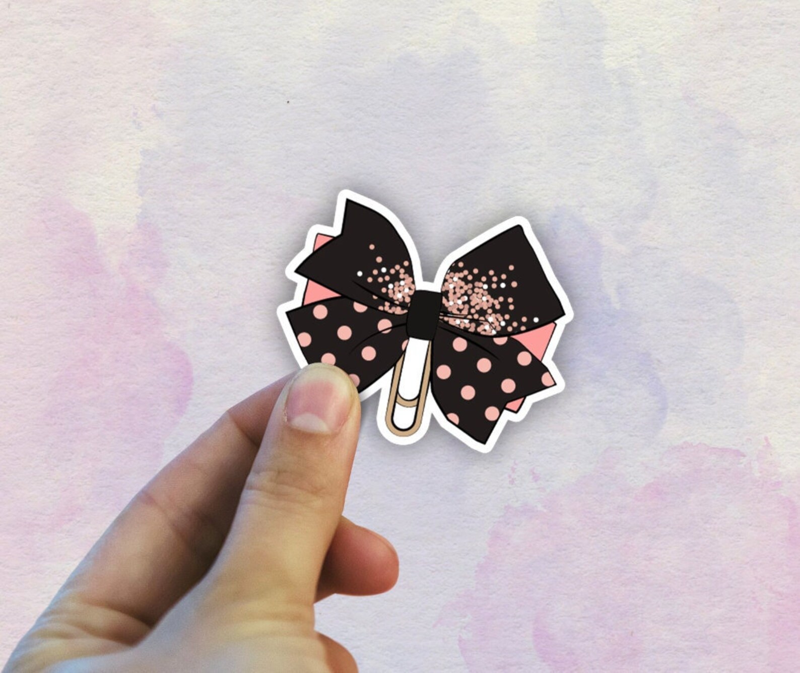 Hair Bow Sticker Bow Sticker Black and Rose Gold Sticker - Etsy
