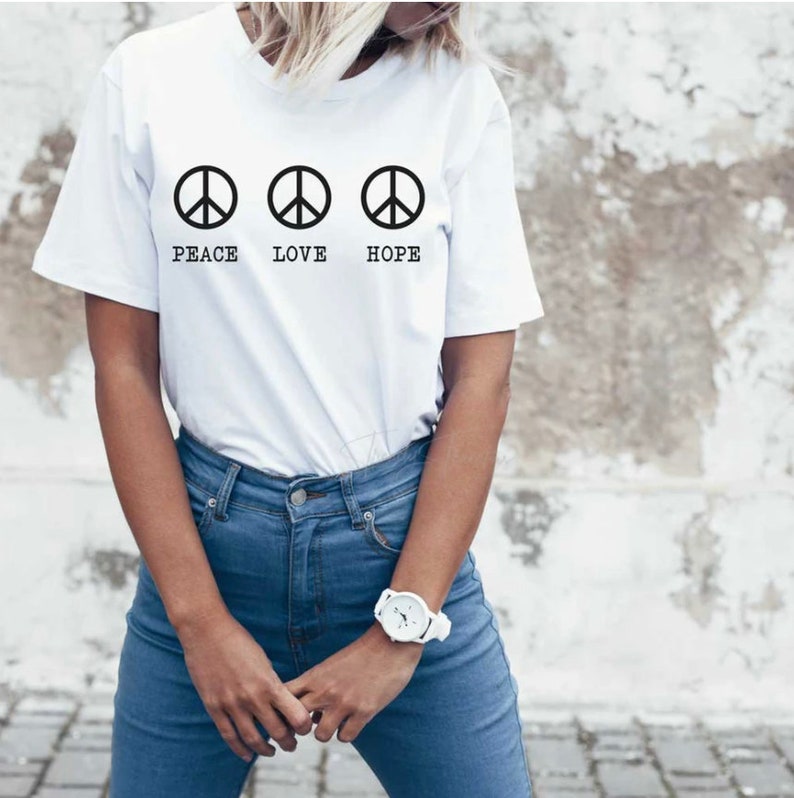 Peace Love Hope Shirt Peace Love Hope T-shirt Peace Shirt - Etsy