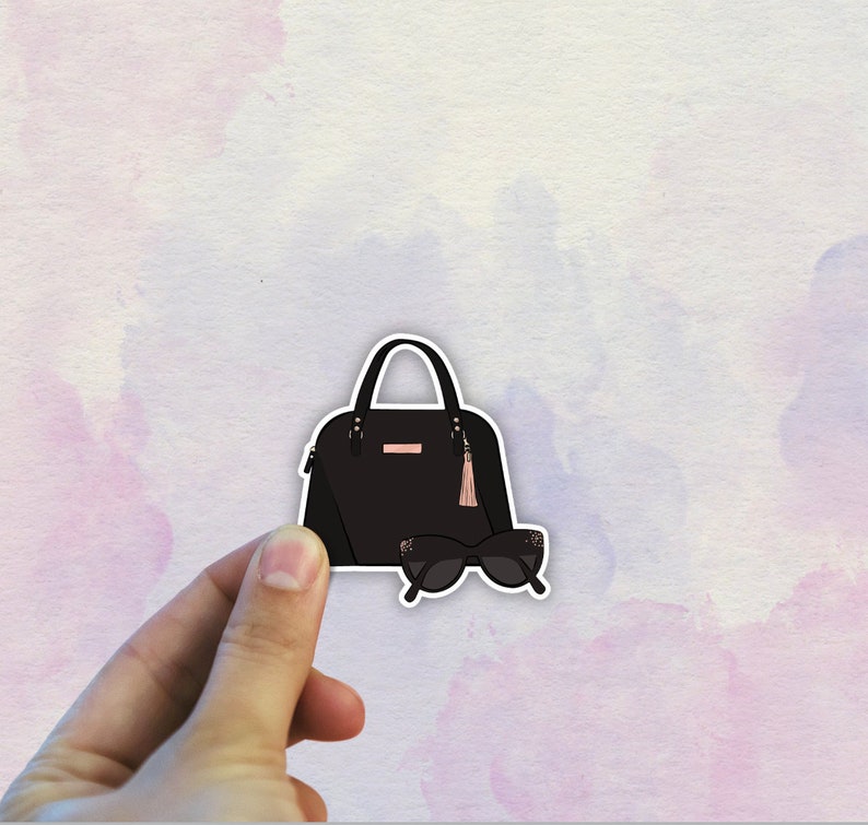 Black Bag Sticker Black Purse Sticker Purse Sticker Girly | Etsy