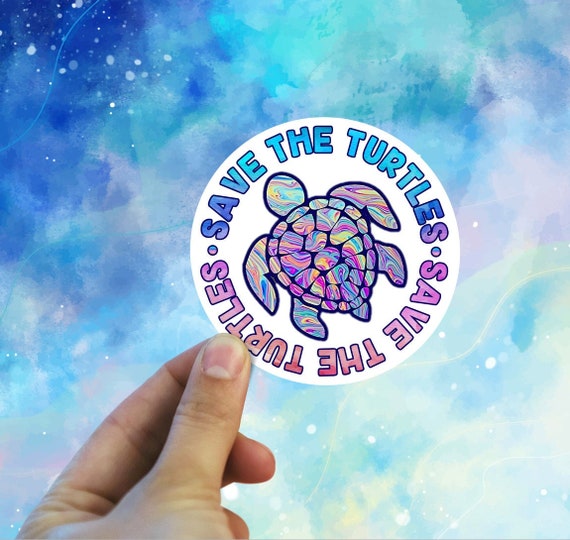 Save the Turtles Sticker VSCO Girl Sticker Turtle Sticker | Etsy