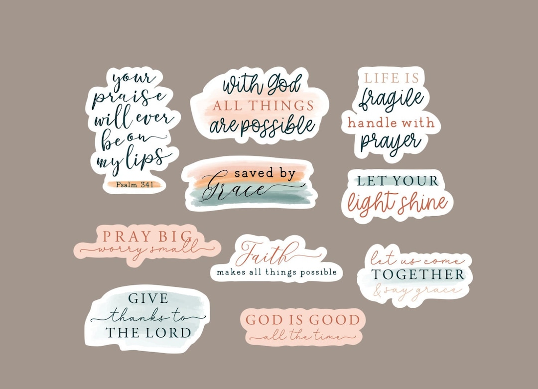 Christian Sticker Pack, Christian Stickers, Religious Stickers ...