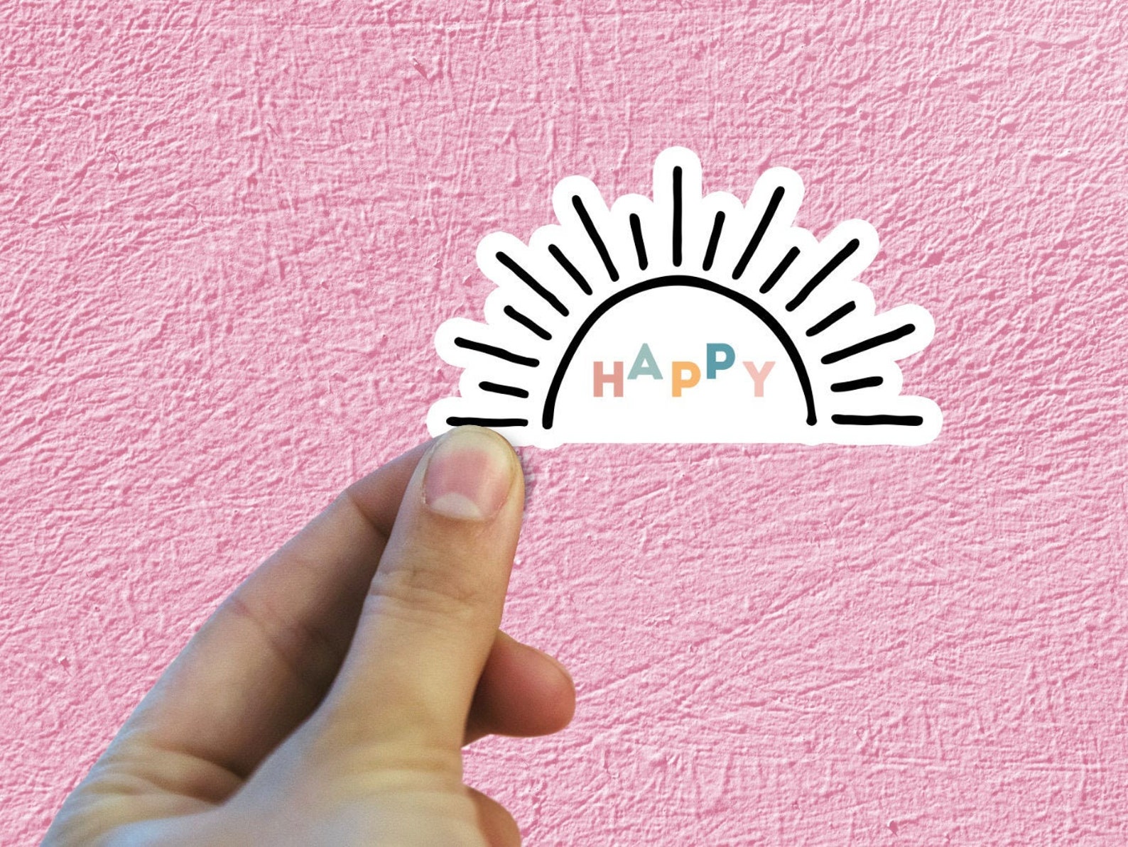 Happy Sun Sticker Sun Sticker Happy Sticker Colorful - Etsy
