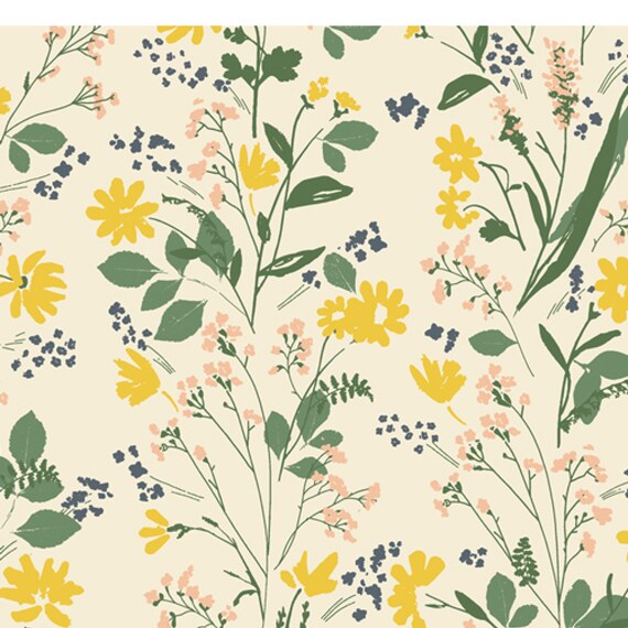 Woodland Fabric by the Yard Wildflowers in a Nature Fabric - Etsy