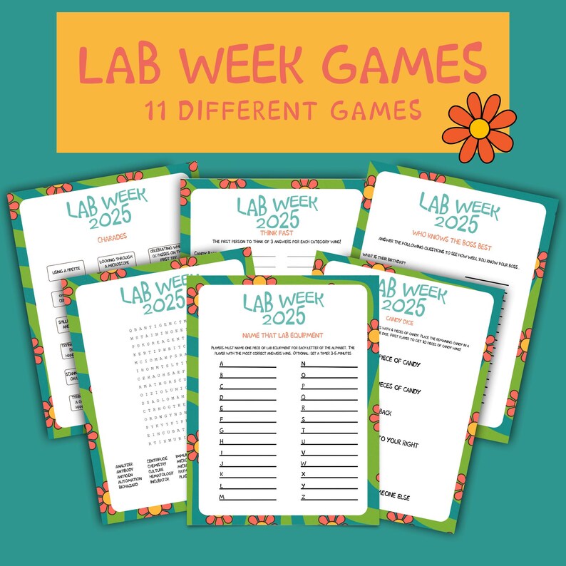 Lab Week Games Bundle, 11 Printable Activities (digital Download) - Etsy