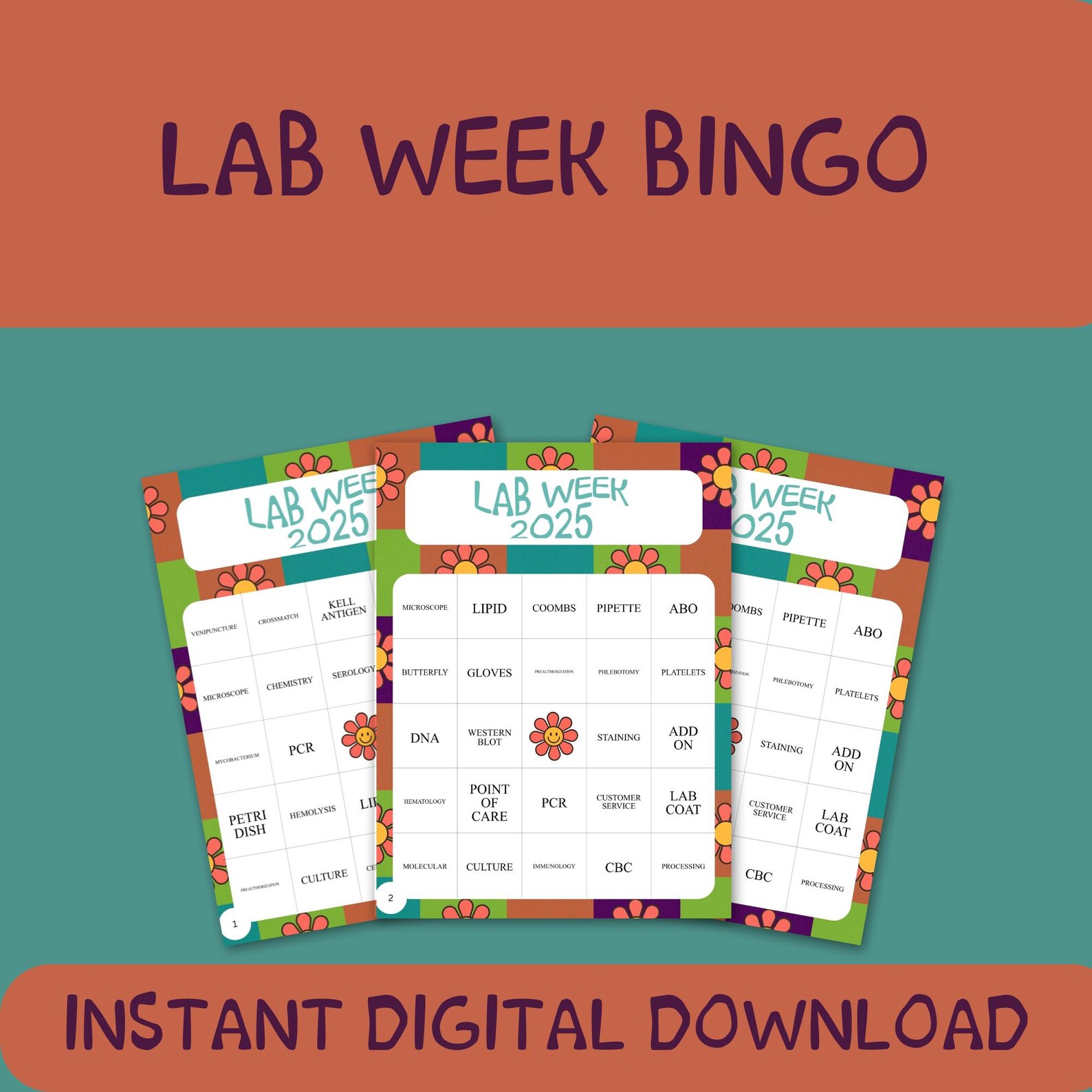 Lab Week 2025 Bingo Printable, Laboratory Professional Week, Med Tech ...