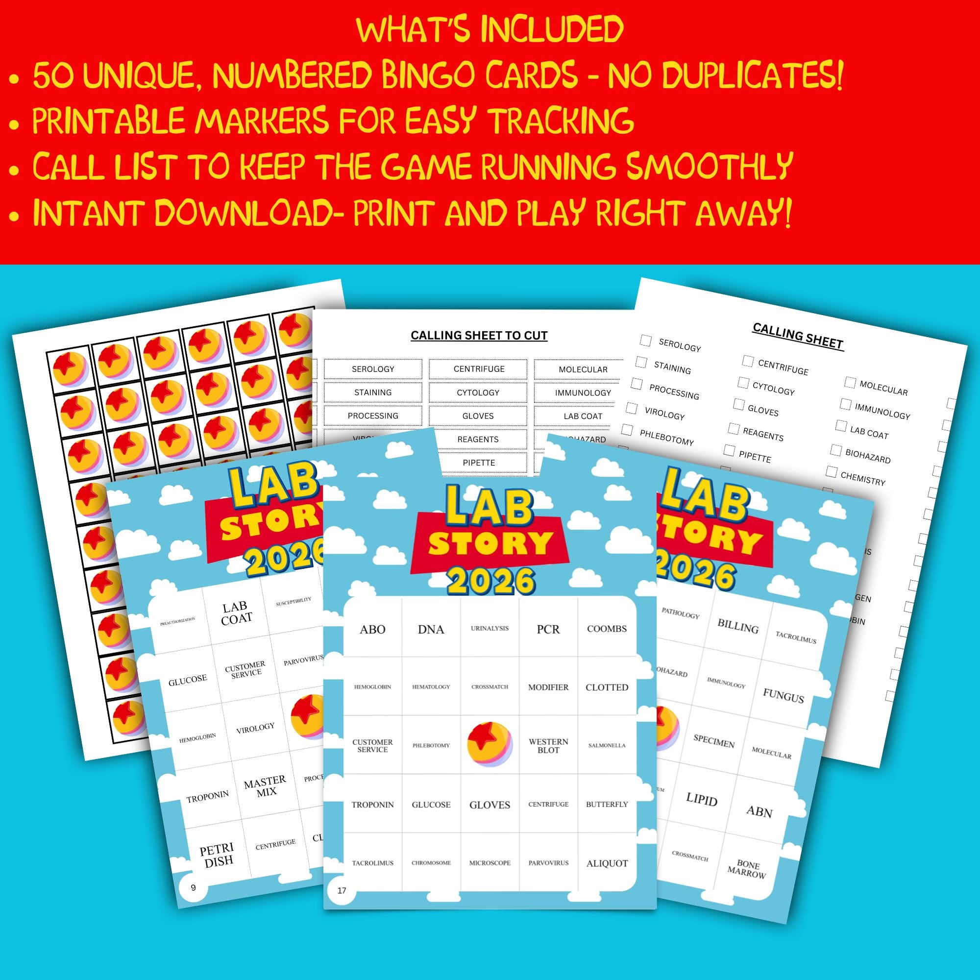 Lab Week 2026 Bingo Printable, Laboratory Professional Week, Med Tech ...