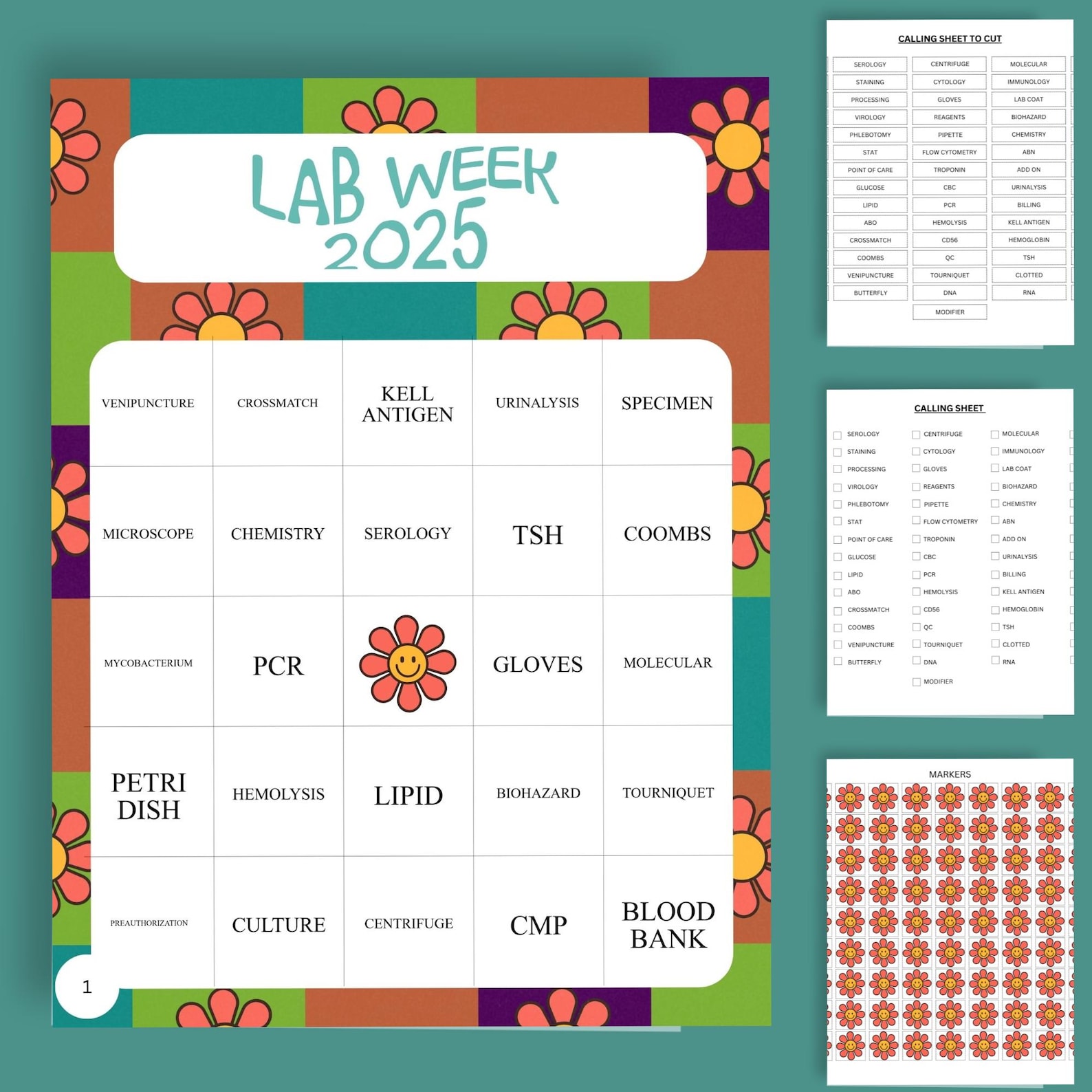 Lab Week 2025 Bingo Printable, Laboratory Professional Week, Med Tech ...
