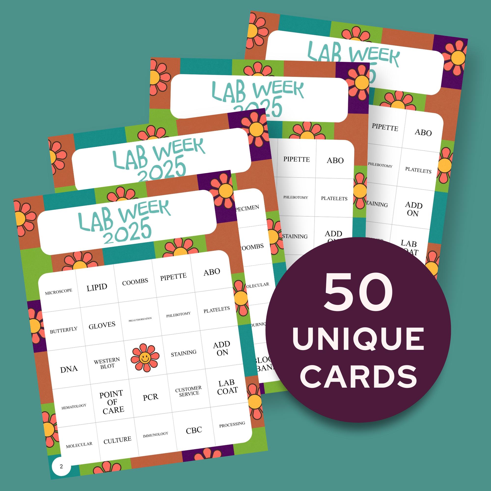 Lab Week 2025 Bingo Printable, Laboratory Professional Week, Med Tech ...