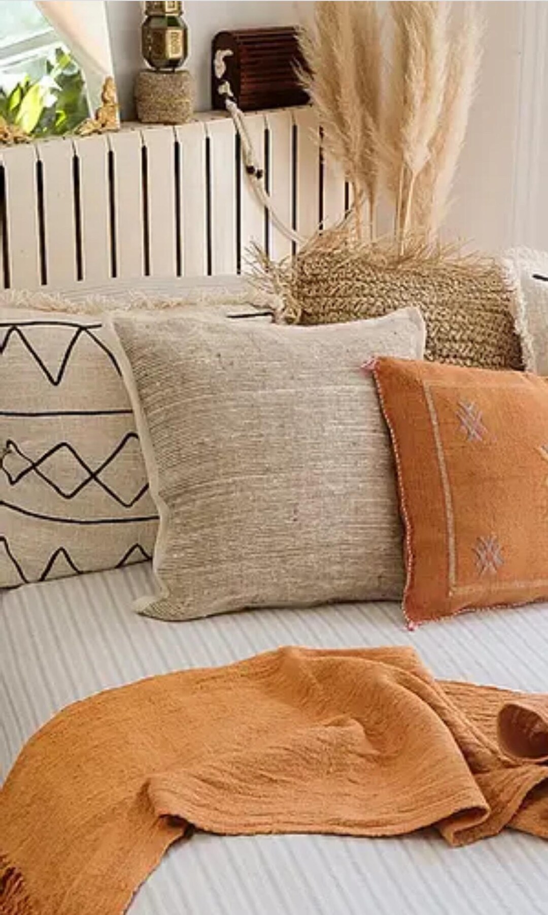 Cotton Bed Runner - Rust - Etsy UK