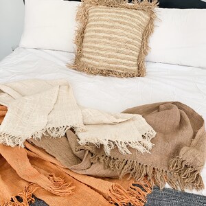 Cotton Bed Runner - Rust - Etsy UK