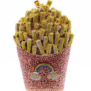 Swarovski Crystal Cute French Fries Purse Evening Clutch Bag Sparkling ...