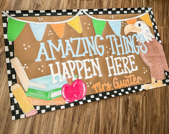 Teacher Banner | Classroom Banner | Kraft Paper Banner | Custom | Hand ...