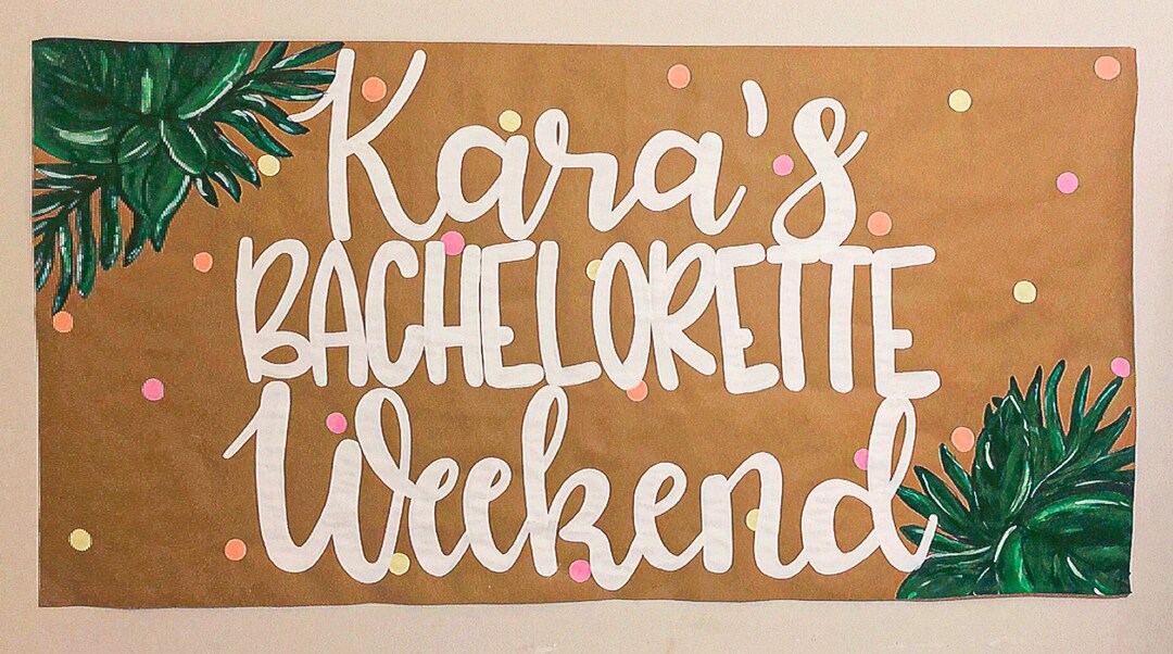Butcher Sign Bachelorette Banner Kraft Paper Banner Custom Hand Painted ...