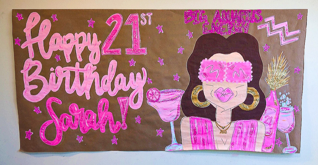 Painted Banner Kraft Paper Banner Custom Hand Painted Party Banner ...