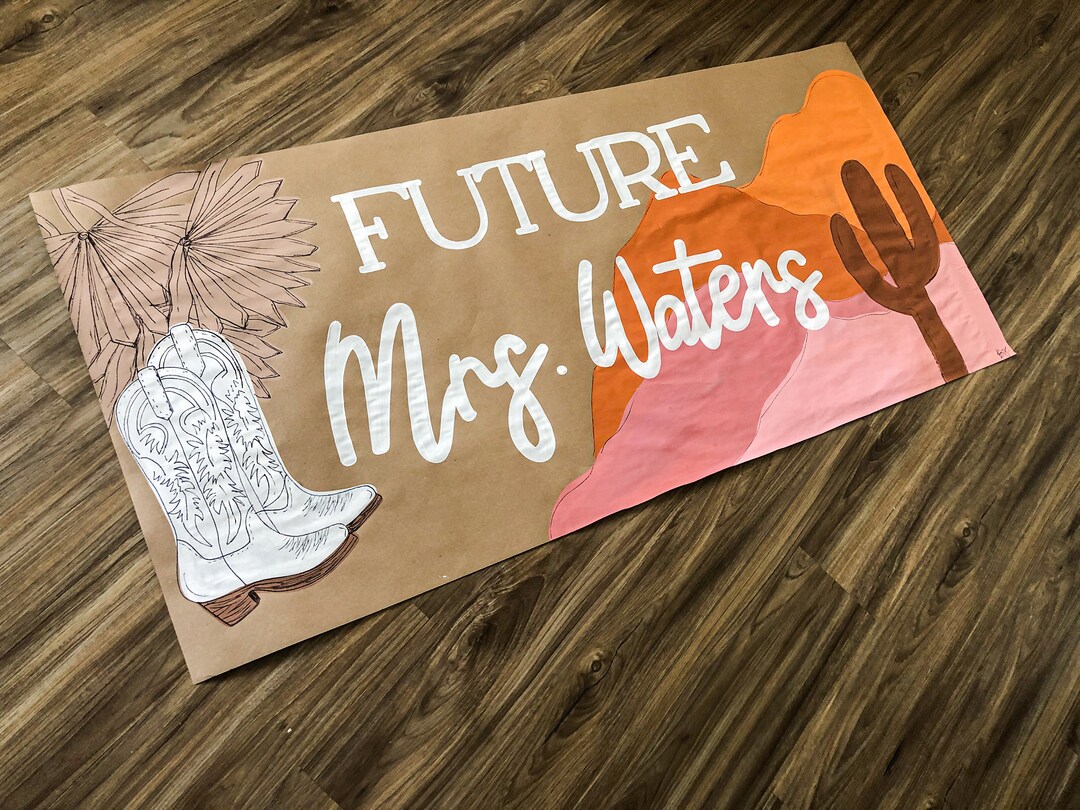 Bachelorette Banner Bach Party Banner Kraft Paper Banner Custom Hand ...