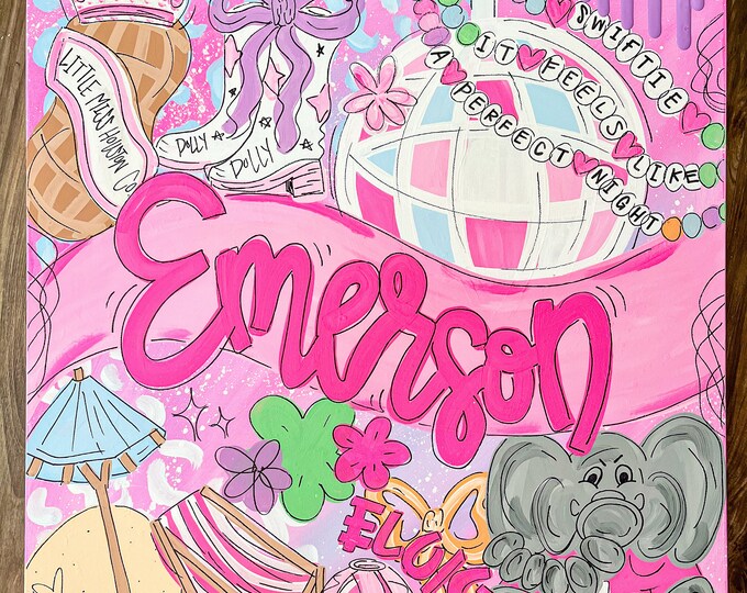 Custom College Painting | College | Preppy | Preppy Art | Personalized ...