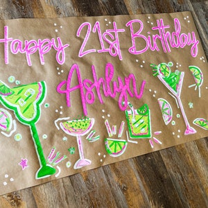 Butcher Sign Birthday Banner Kraft Paper Banner Custom Hand Painted ...