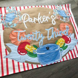 Butcher Sign Birthday Banner Kraft Paper Banner Custom Hand Painted ...