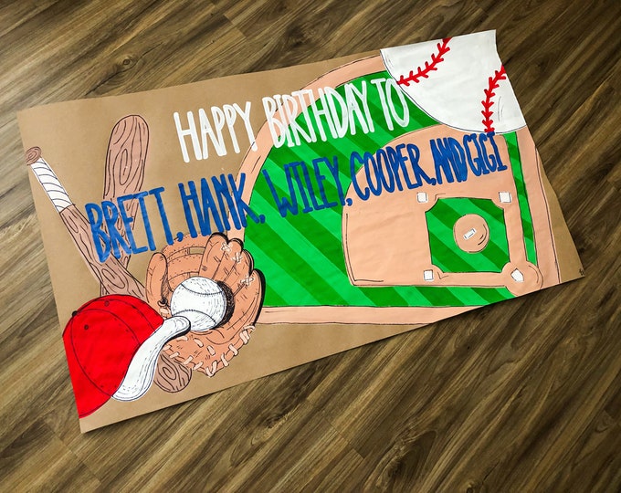 Butcher Sign | Birthday Banner | Kraft Paper Banner | Custom | Hand ...