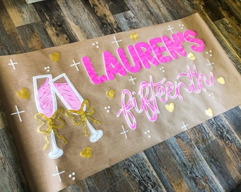Custom Painted Banner | Eighteenth Birthday | Bows | Butcher Sign ...