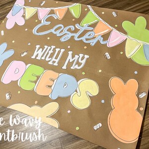 PREORDER Easter Banner | With My Peeps Banner | Kraft Paper Banner ...