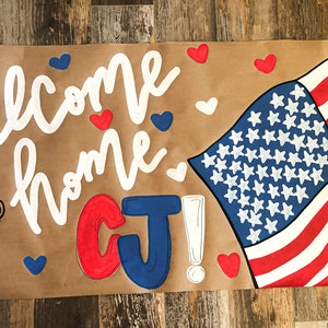 Welcome Home Soldier Banner | USA Banner | Kraft Paper Banner | Custom ...