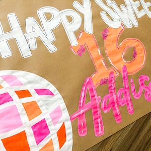 Butcher Sign | Happy Birthday Banner | Kraft Paper Banner | Custom ...