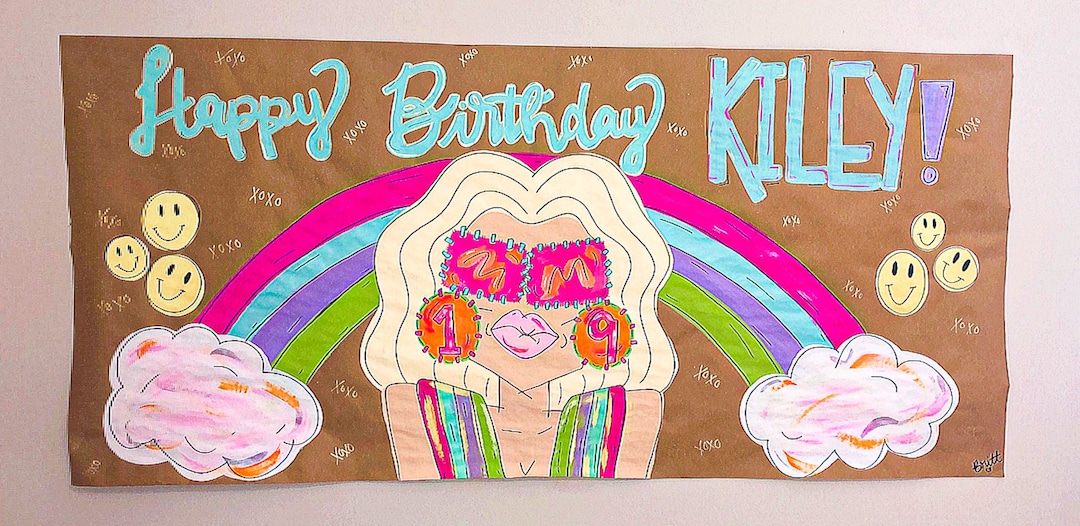 Painted Banner Kraft Paper Banner Custom Hand Painted Party Banner ...