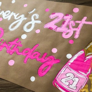 Butcher Sign Birthday Banner Kraft Paper Banner Custom Hand Painted ...