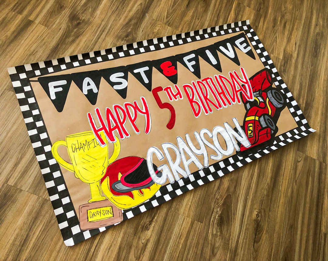Butcher Sign Birthday Banner Kraft Paper Banner Custom Hand Painted ...