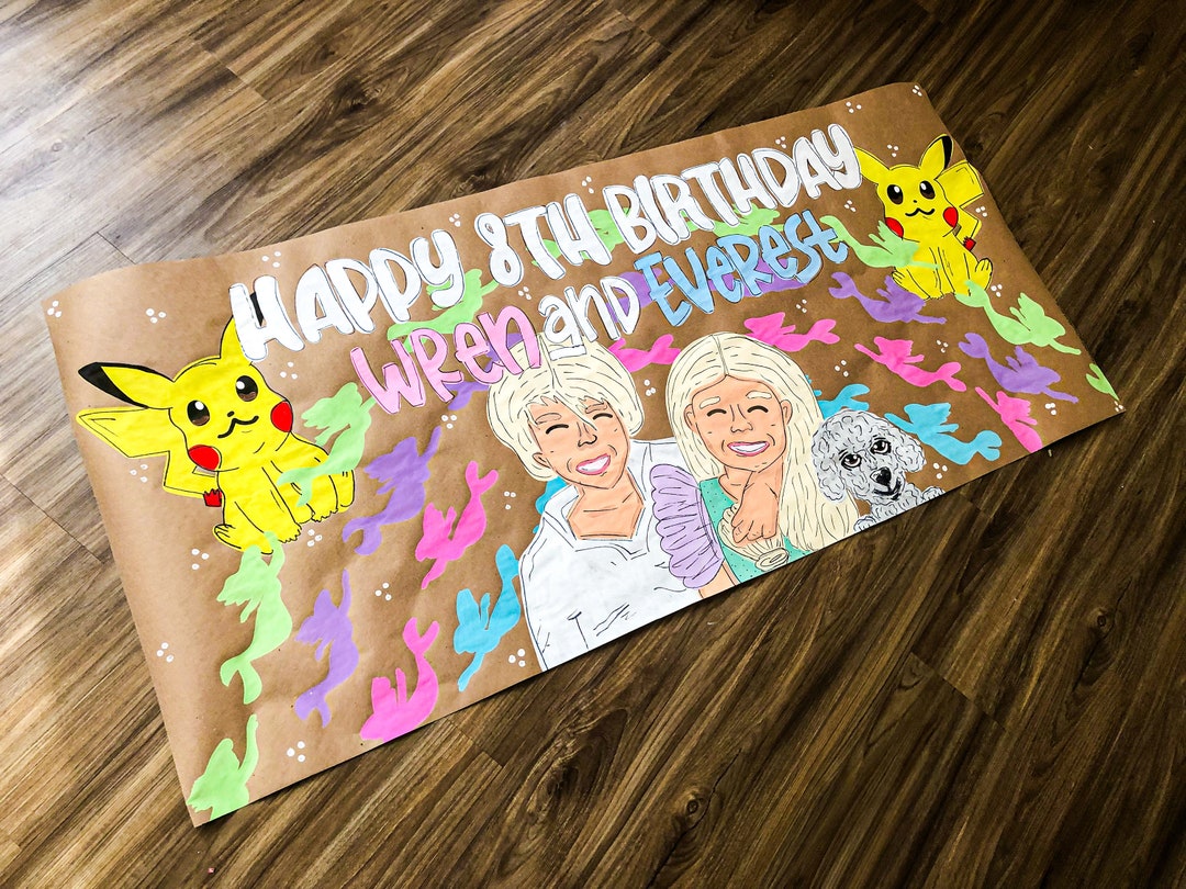 Butcher Sign Birthday Banner Kraft Paper Banner Custom Hand Painted ...