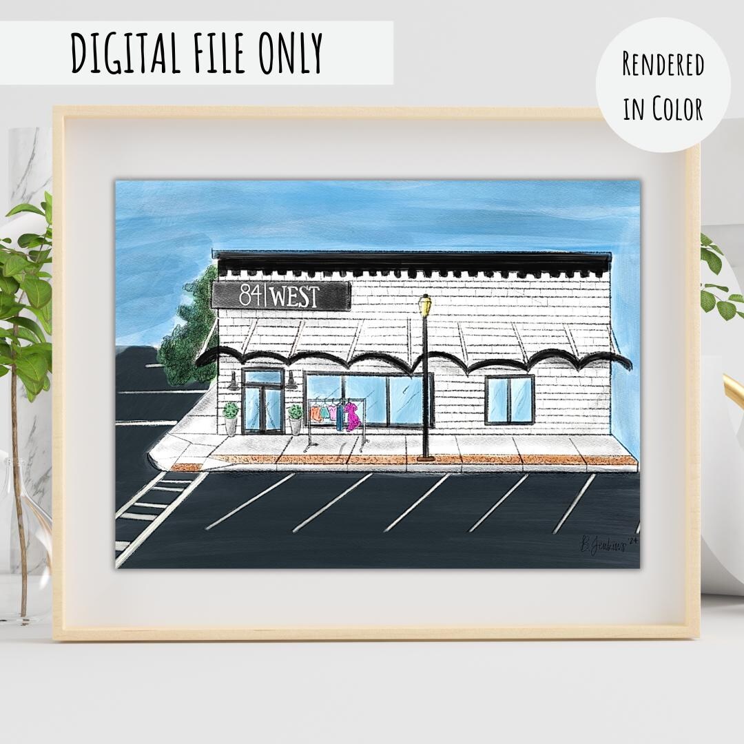 Custom Business Sketch, Home Sketches, Business Front, Commercial ...