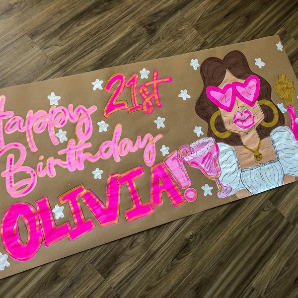 Custom Birthday Hand Painted Banners - Etsy
