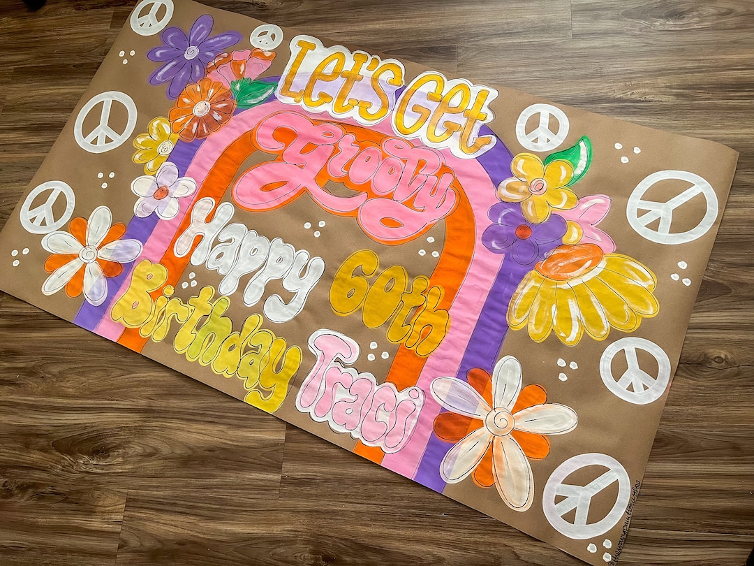 Butcher Sign Birthday Banner Kraft Paper Banner Custom Hand Painted ...