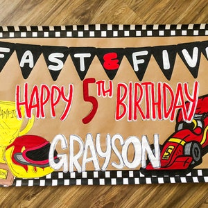 Butcher Sign Birthday Banner Kraft Paper Banner Custom Hand Painted ...