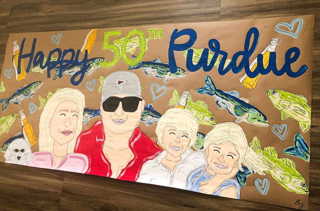 Detailed Butcher Sign Happy Birthday Banner Kraft Paper Banner Custom ...