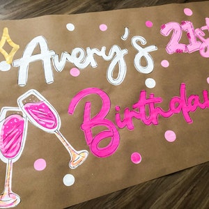 Butcher Sign Birthday Banner Kraft Paper Banner Custom Hand Painted ...
