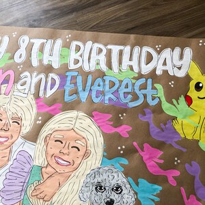 Butcher Sign Birthday Banner Kraft Paper Banner Custom Hand Painted ...