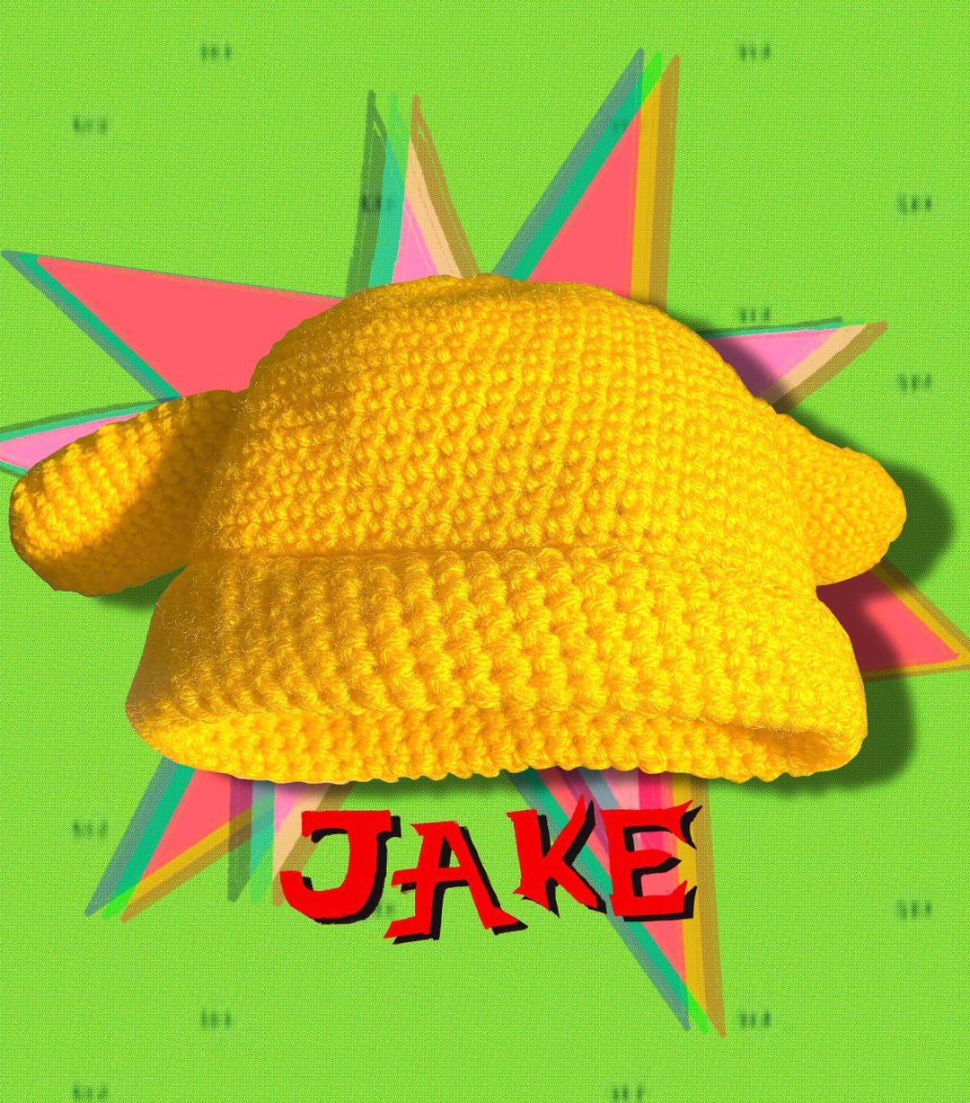 Crocheted JAKE Hat From Adventure Time Beanie Handmade - Etsy