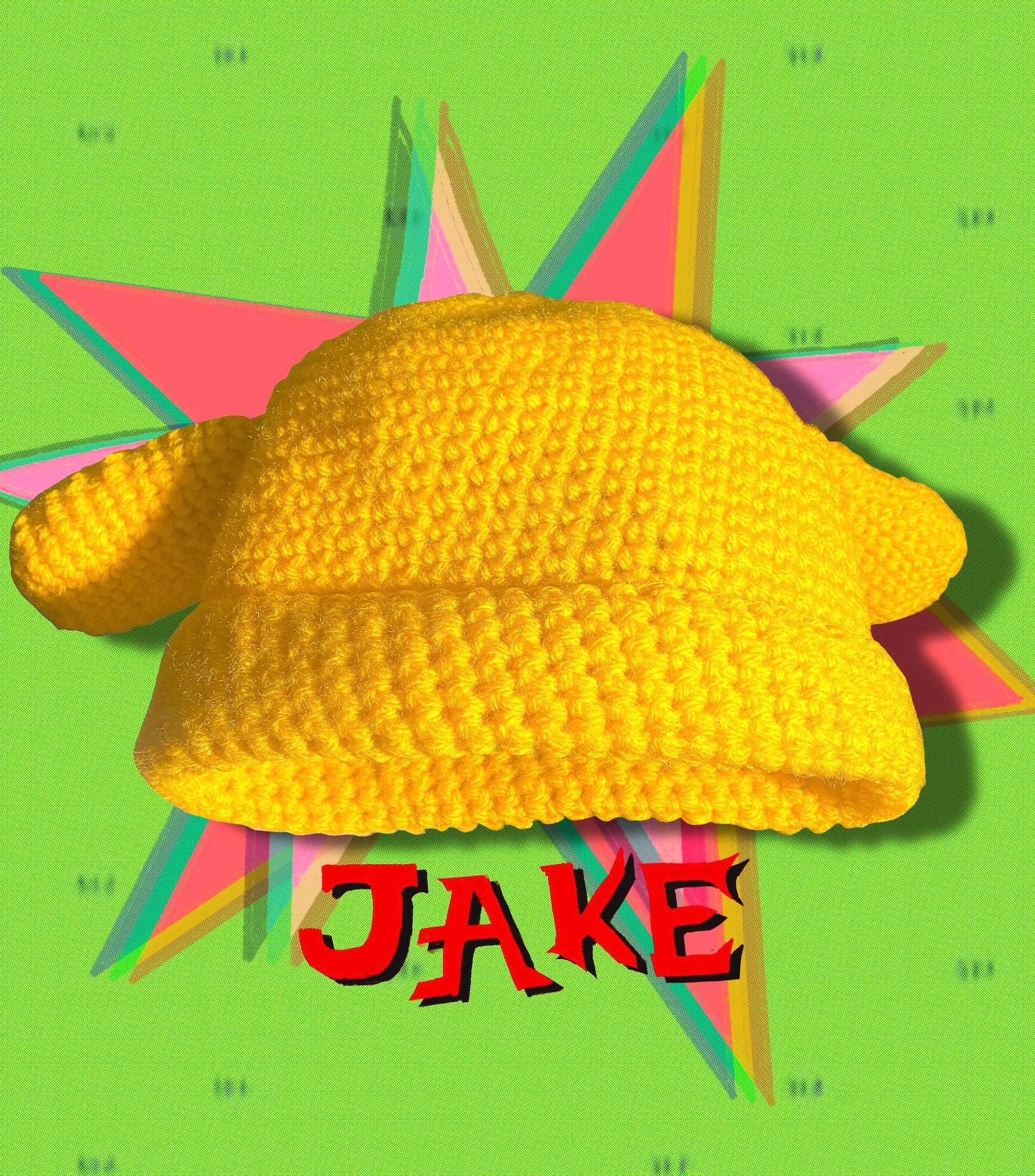 Crocheted JAKE Hat From Adventure Time Beanie Handmade - Etsy