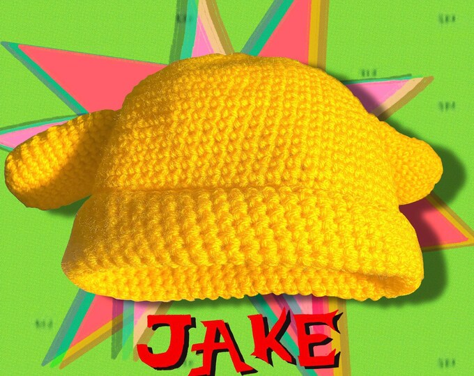 Crocheted JAKE Hat From Adventure Time Beanie Handmade - Etsy