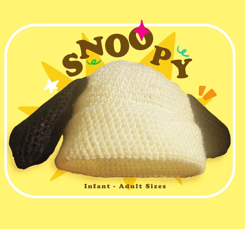 Crocheted SNOOPY From Charlie Brown Beanie Handmade - Etsy